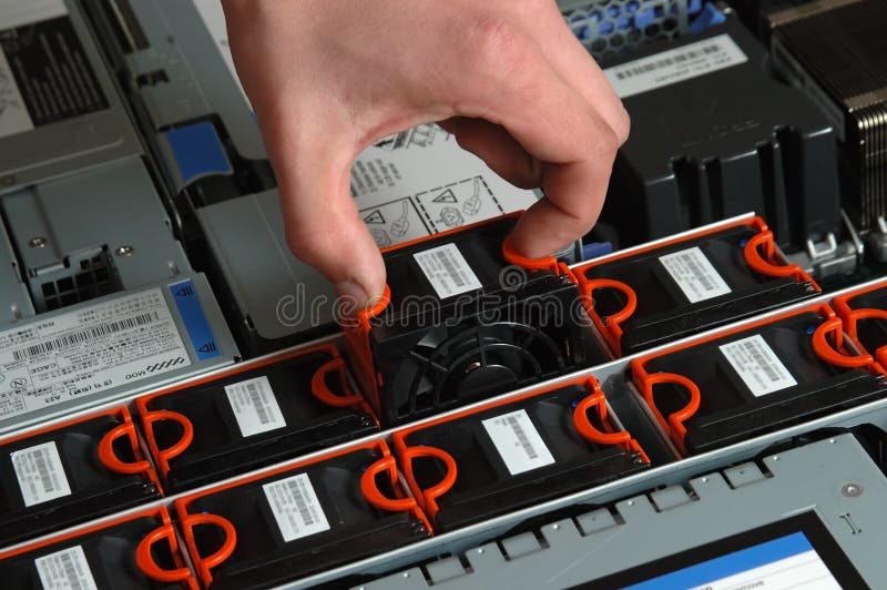 Server with Group of Fans Inside Stock Photo - Image of infrastructure ...