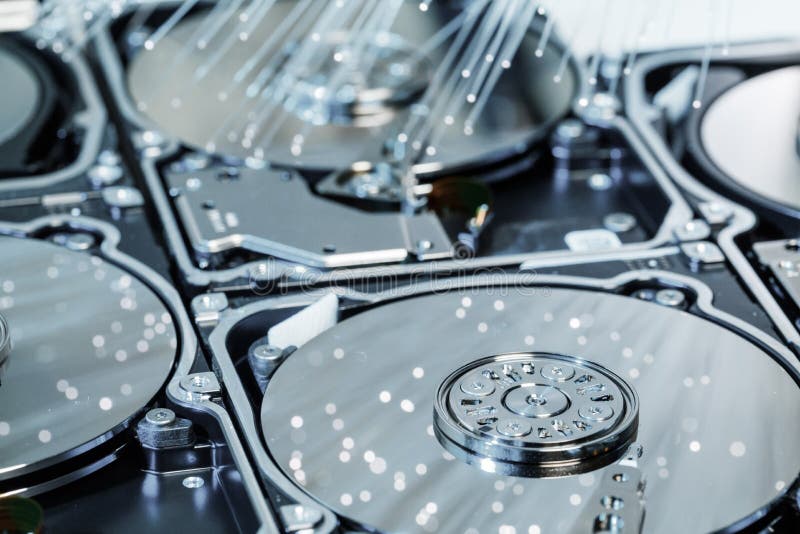 Server Hard Disks, Illuminated Optical Fiber with Blurred Lights Stock ...