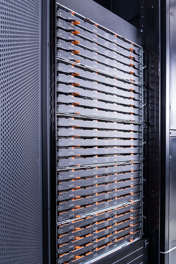 Server with Hard Drive Arrays Stock Photo - Image of provider, data ...