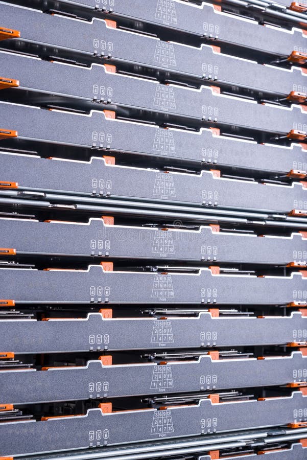 Server with Hard Drive Arrays Stock Photo - Image of data, closed ...