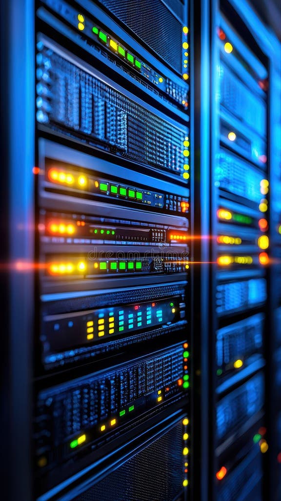 Server in a High-tech Server Room Illustrating Advanced Technology and ...