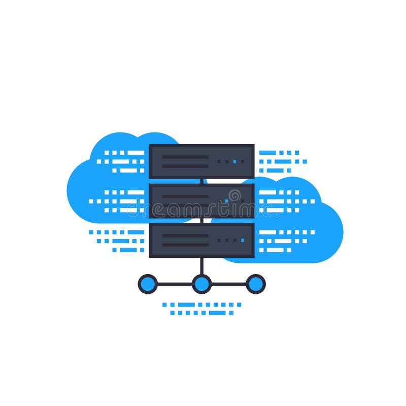 Colocation Cloud Technologies. Computer Icon Stock Vector ...