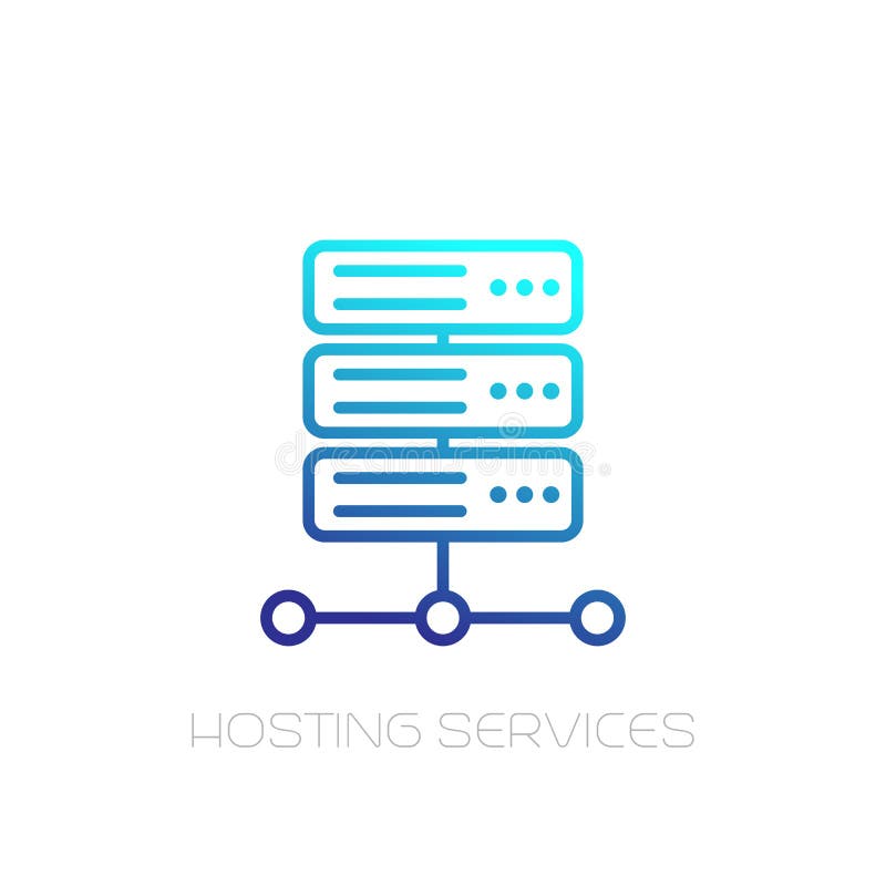 Server, Hosting Services Vector Icon Stock Vector - Illustration of ...