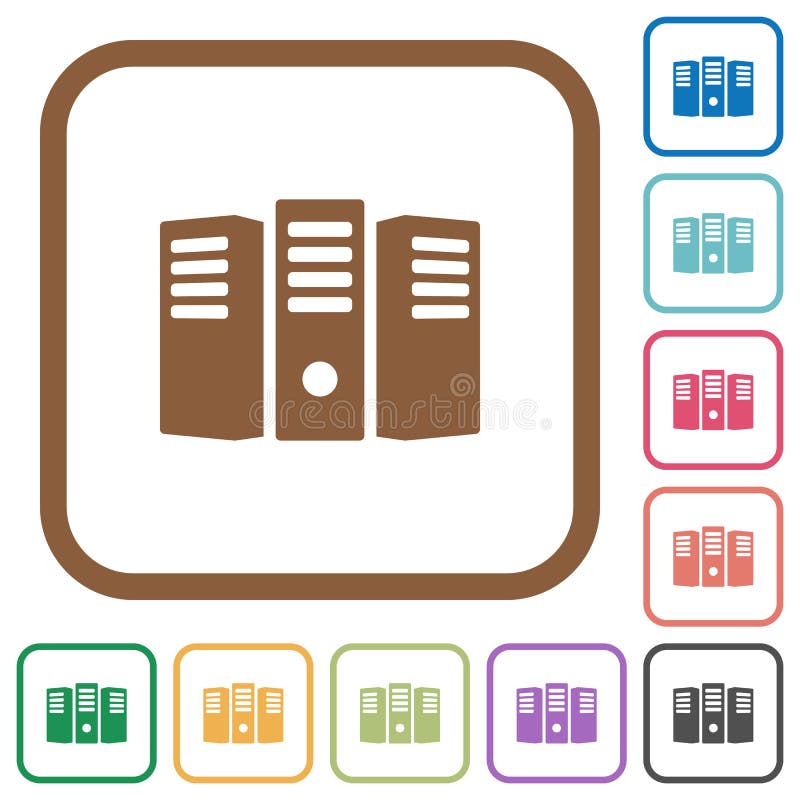 Server Hosting Simple Icons Stock Vector - Illustration of hardware ...