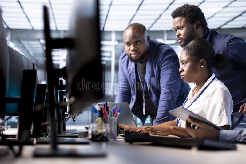 Server Hub It Staff Members Debugging And Optimizing Code Stock Image Image Of Admin Code