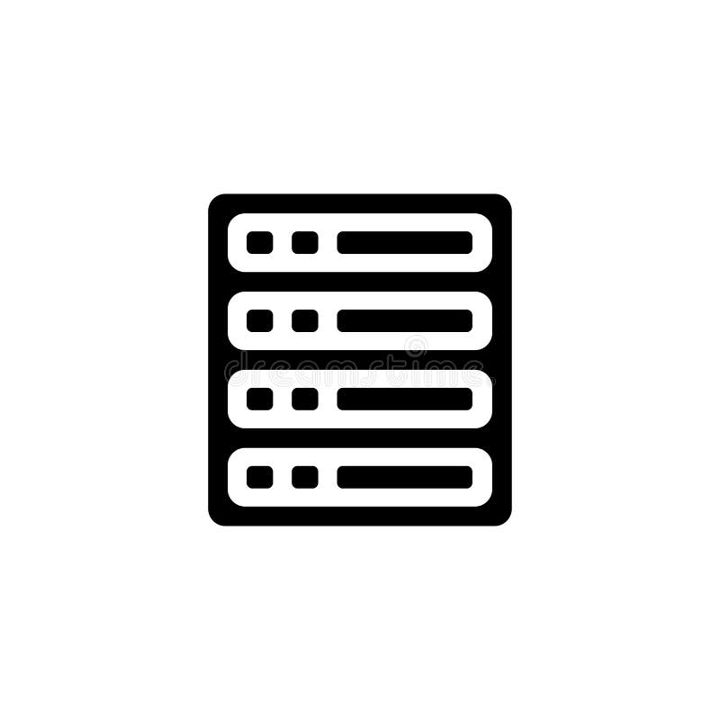 Server Icon in Flat Style Vector for Apps, UI, Websites. Black Icon ...