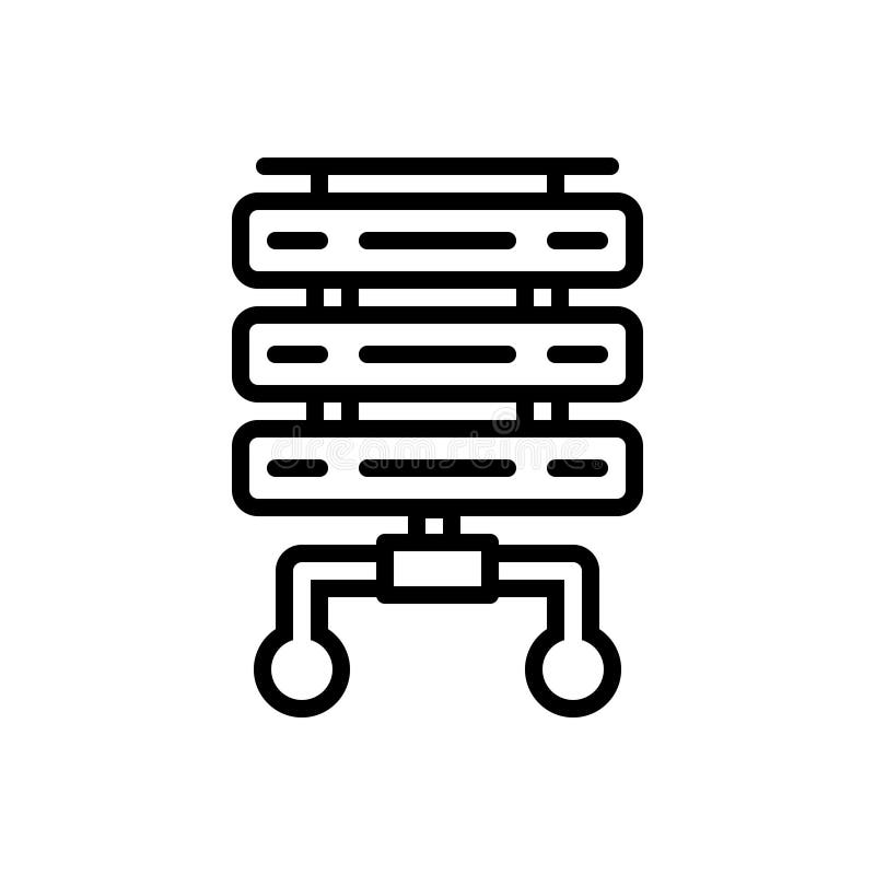 Black Line Icon for Server, Rackmount and Server Stock Vector ...