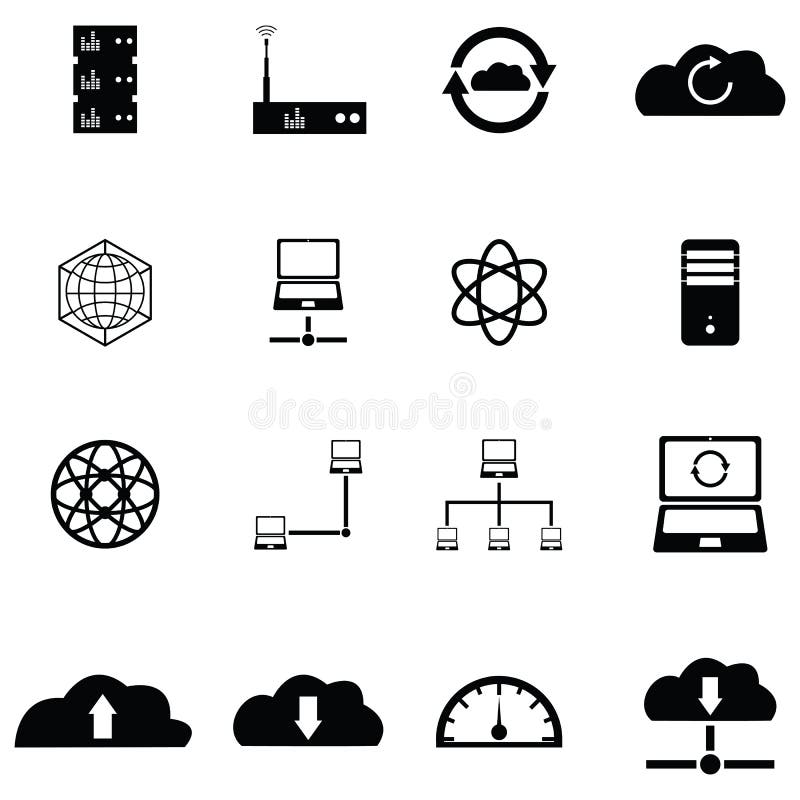 Server icon set stock vector. Illustration of control - 107352413
