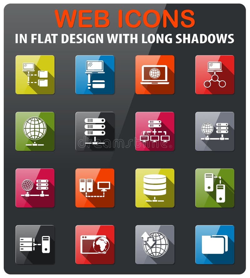 Server icon set stock illustration. Illustration of data - 88448500