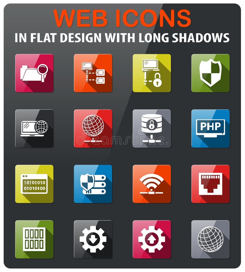 Server icon set stock illustration. Illustration of networking - 88455411