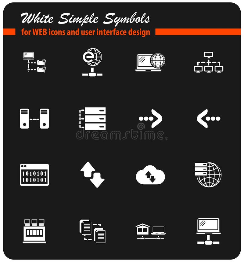 Server icon set stock illustration. Illustration of tool - 88895741