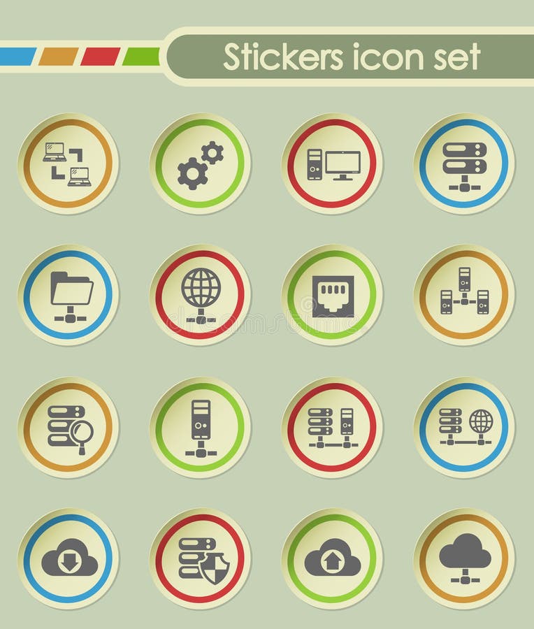 Server icon set stock vector. Illustration of interface - 240372113