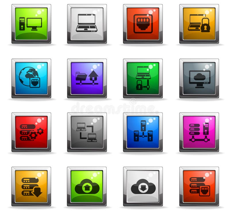 Server icon set stock vector. Illustration of icon, folder - 122116549