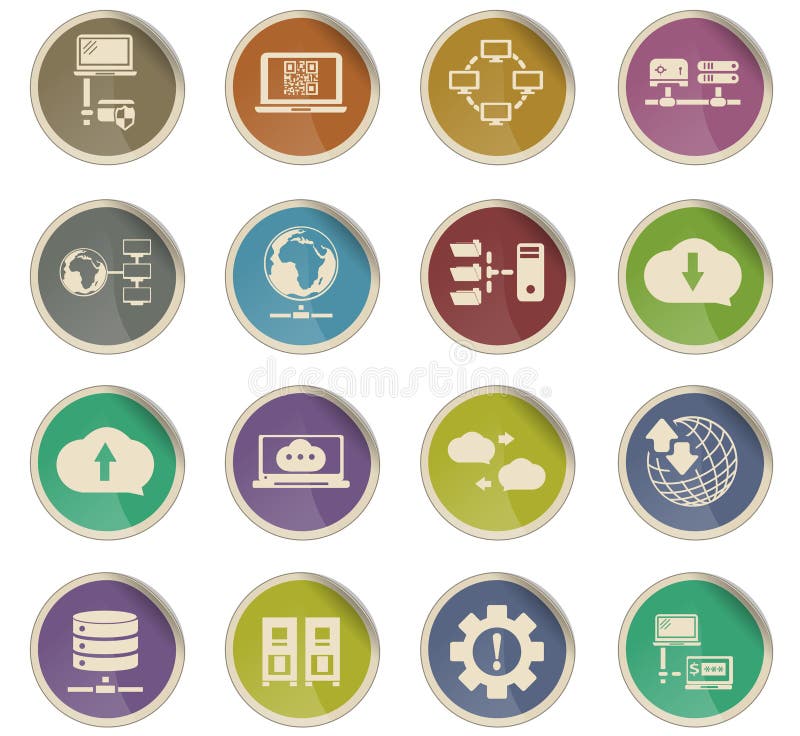 Server icon set stock vector. Illustration of cloud - 123488792