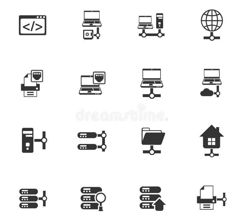 Server icon set stock vector. Illustration of server - 141424519