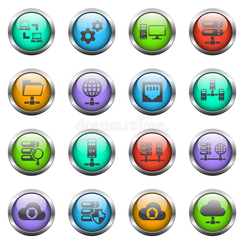 Server icon set stock vector. Illustration of cloud - 239091092
