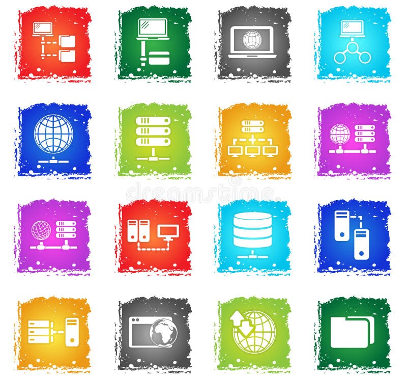 Server icon set stock vector. Illustration of sign, server - 88203408