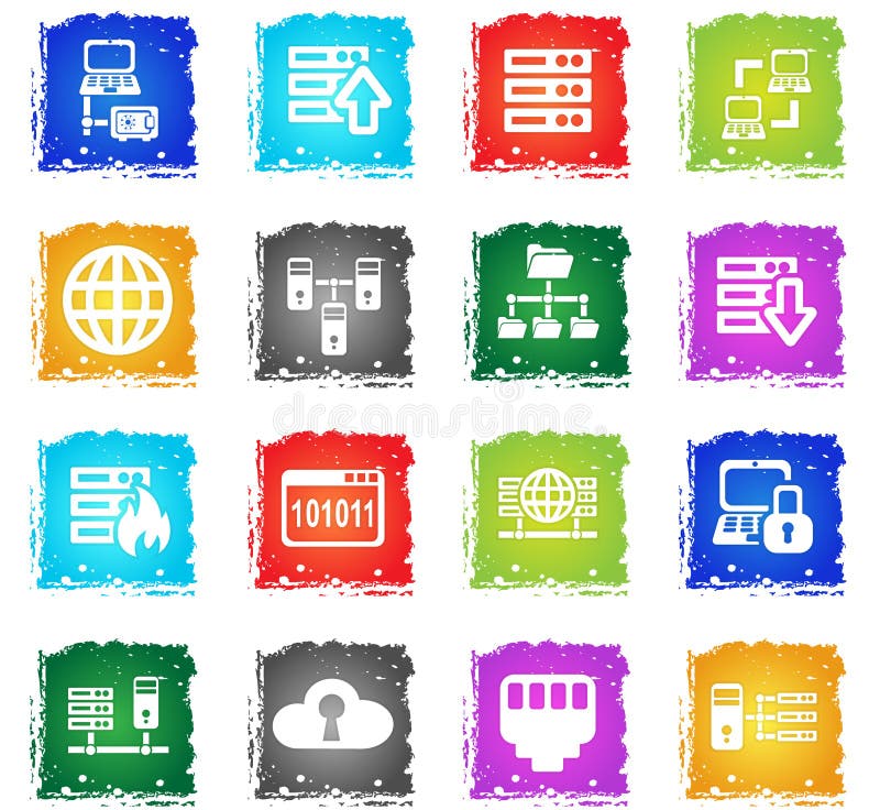 Server icon set stock vector. Illustration of information - 88122933