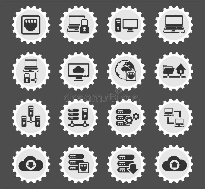 Server icon set stock illustration. Illustration of port - 128424687