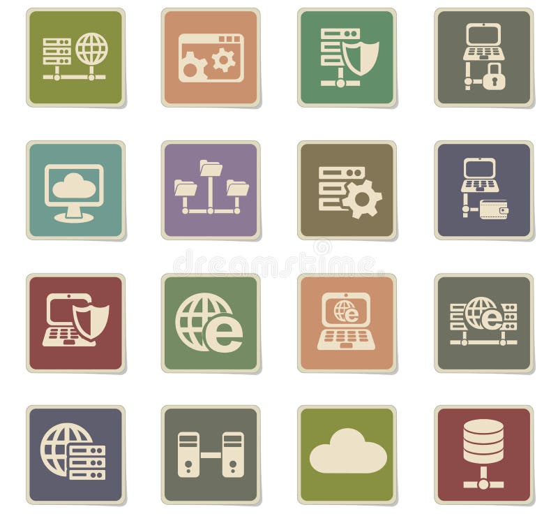 Server icon set stock vector. Illustration of information - 88068406