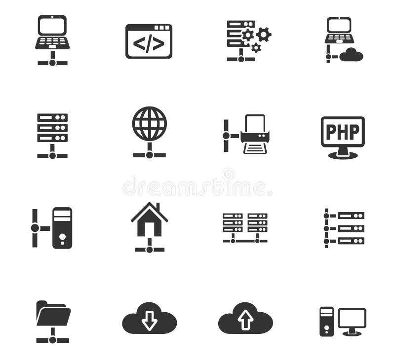 Server icon set stock vector. Illustration of data, cluster - 88224828