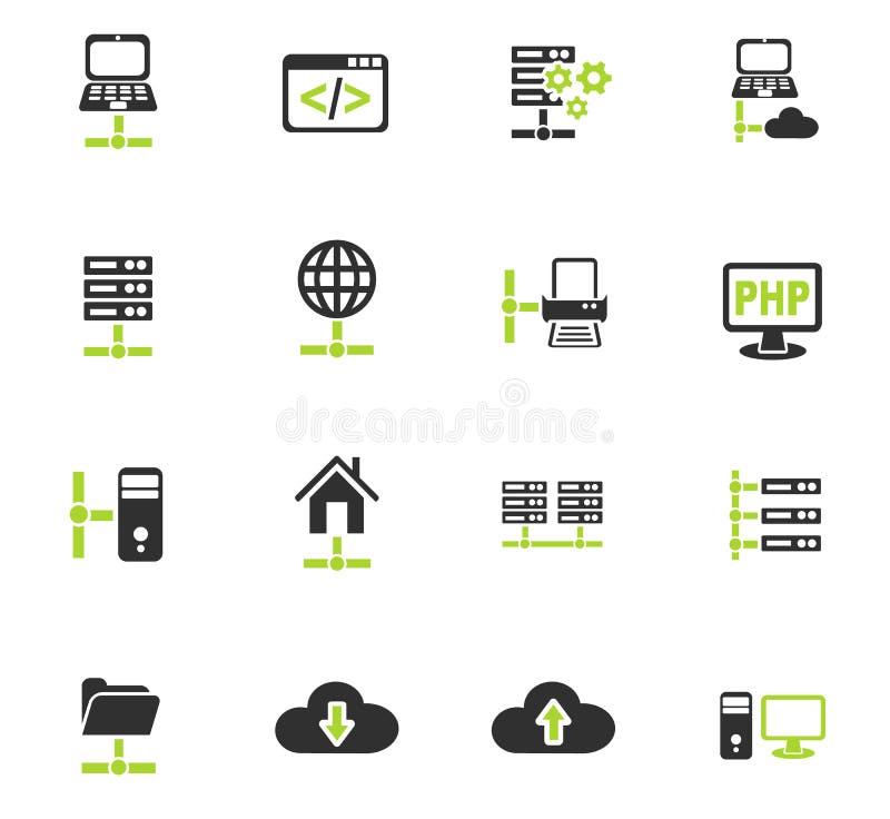Server icon set stock illustration. Illustration of globe - 88550227