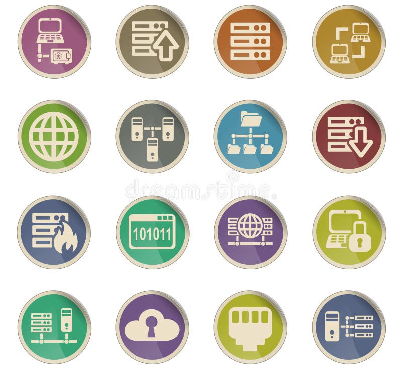 Server icon set stock illustration. Illustration of folder - 88696530