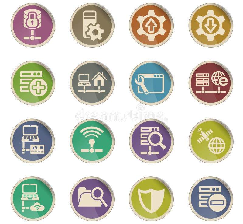 Server icon set stock illustration. Illustration of computer - 88696559