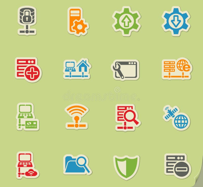 Server icon set stock illustration. Illustration of laptop - 88847126