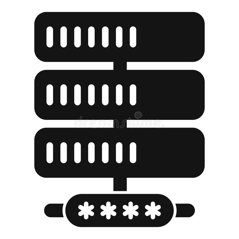 Server Icon Showing Password Protected Database with Firewall Stock ...