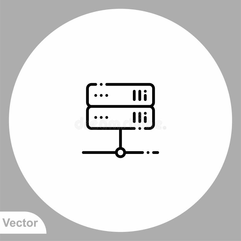 Server Vector Icon Sign Symbol Stock Vector - Illustration of database ...