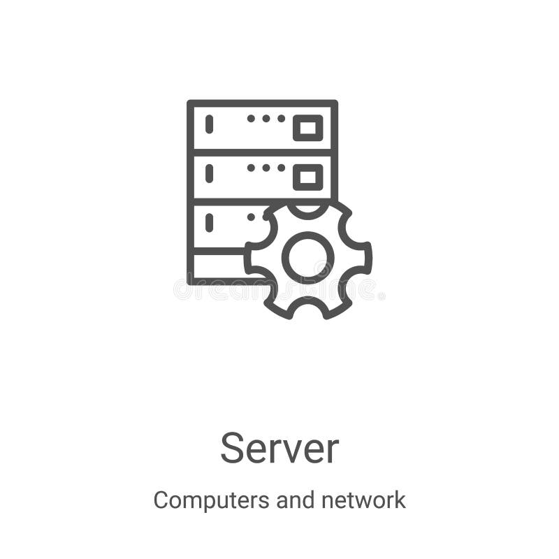 Server Icon Vector From Computers And Network Collection Thin Line Server Outline Icon Vector