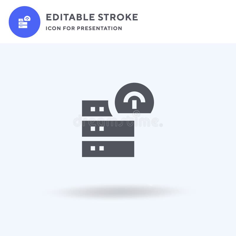 Server Icon Vector, Filled Flat Sign, Solid Pictogram Isolated on White ...