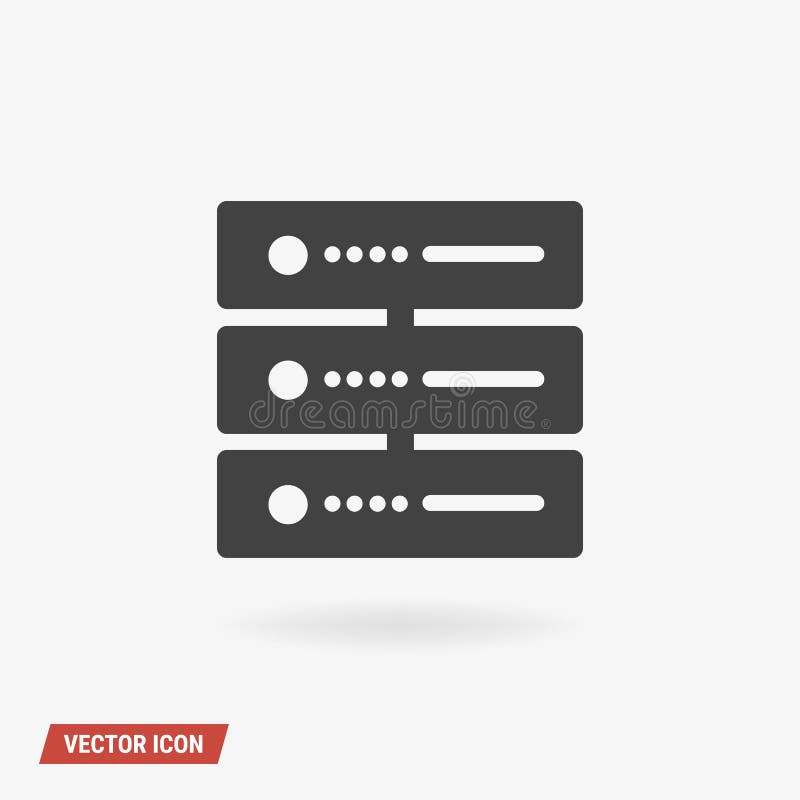 Server Icon Vector, Vector Illustion Flat Design Style. Stock Vector ...