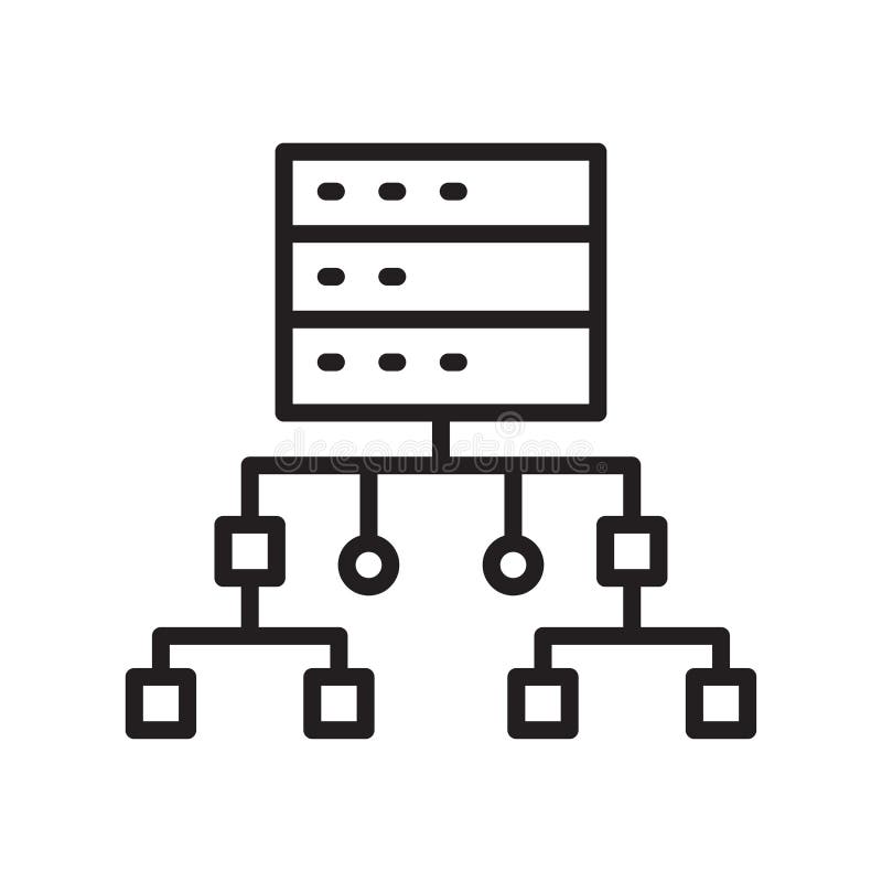 Server Icon Vector Sign and Symbol Isolated on White Background Stock ...