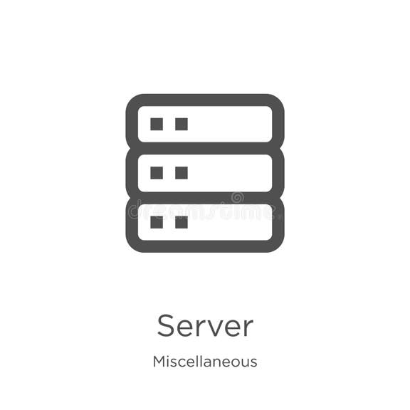 Server Icon Vector from Miscellaneous Collection. Thin Line Server ...