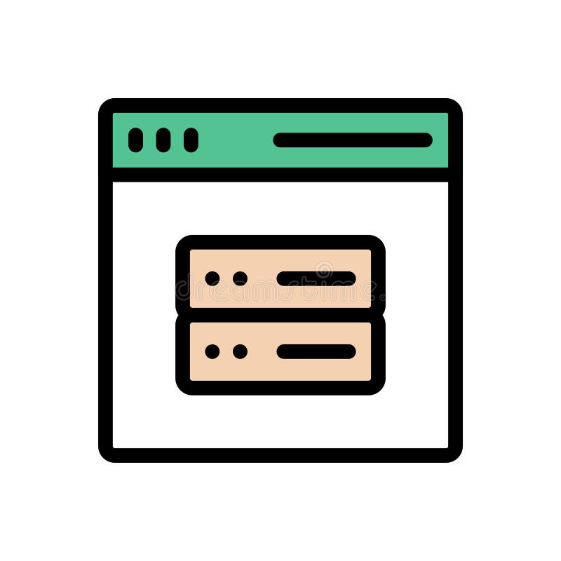 Server flat color icon stock vector. Illustration of connect - 191971263