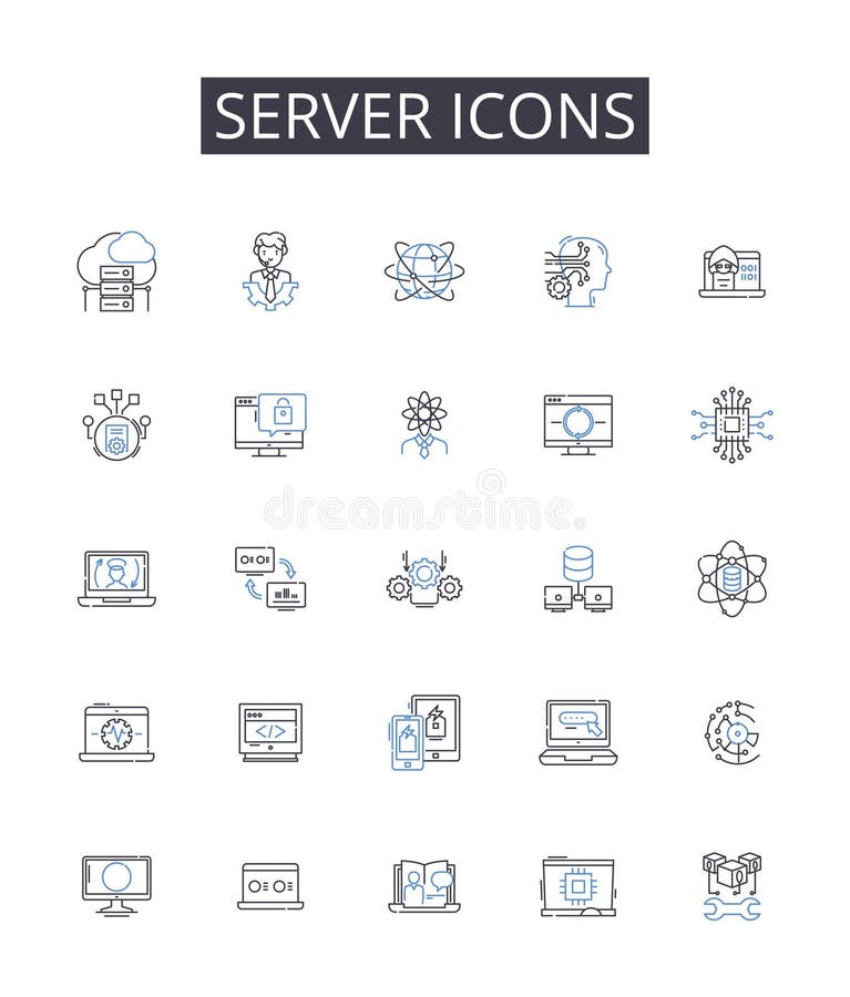 Server Icons Line Icons Collection. Computer Symbols, Desktop Graphics ...