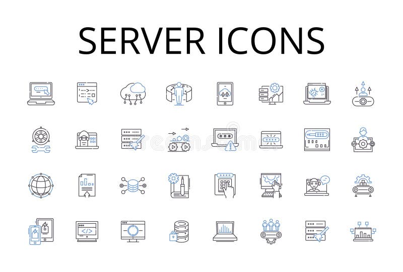 Server Icons Line Icons Collection. Computer Symbols, Desktop Graphics ...