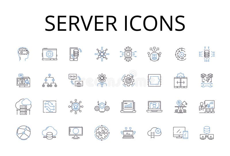 Server Icons Line Icons Collection. Computer Symbols, Desktop Graphics ...