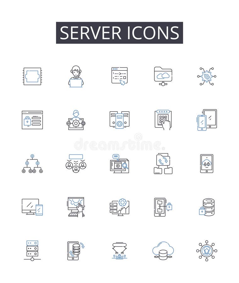 Server Icons Line Icons Collection. Determined, Driven, Tenacious ...