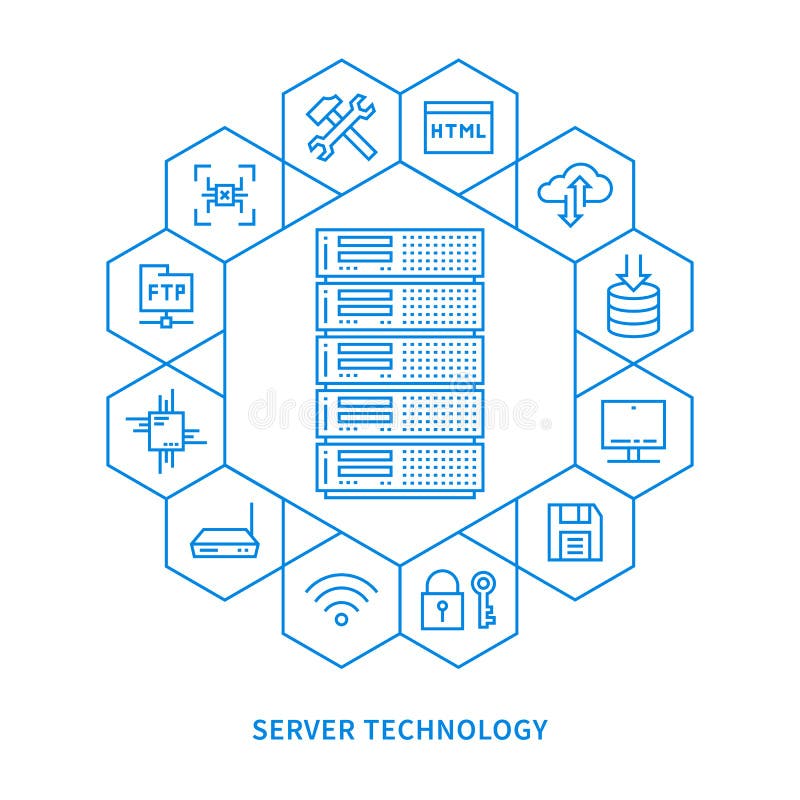 Server Infrastructure Vector Illustration Stock Vector - Illustration ...