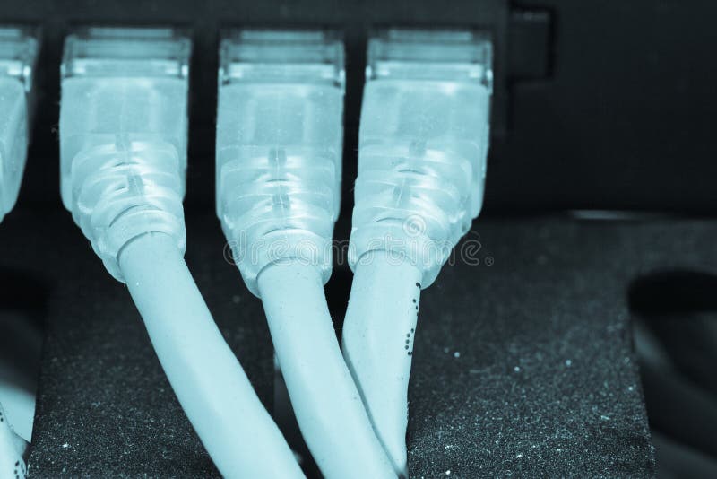 Server Internet Connected with LAN Cables Stock Photo - Image of ...