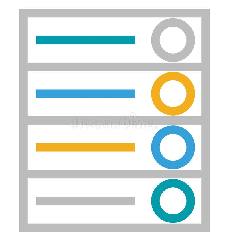 Server Isolated Line with Color Vector Icon Editable Stock Illustration ...