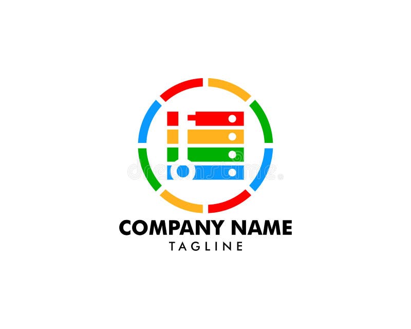 Server Key Icon Logo Design Element Stock Vector - Illustration of ...