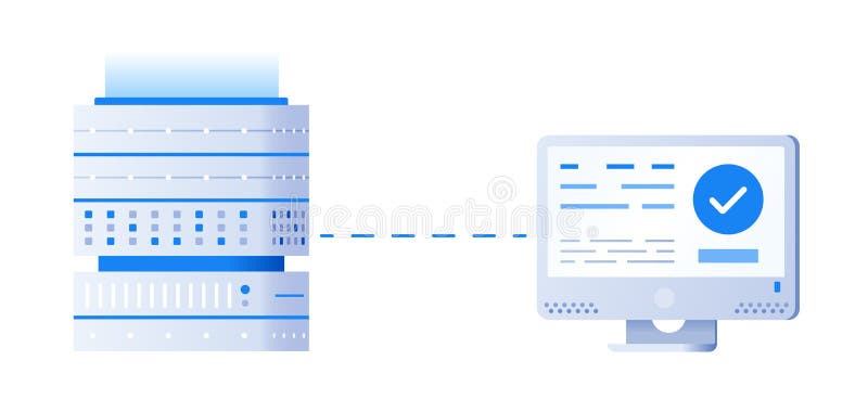 Server and Laptop Connected To the Network Stock Illustration ...