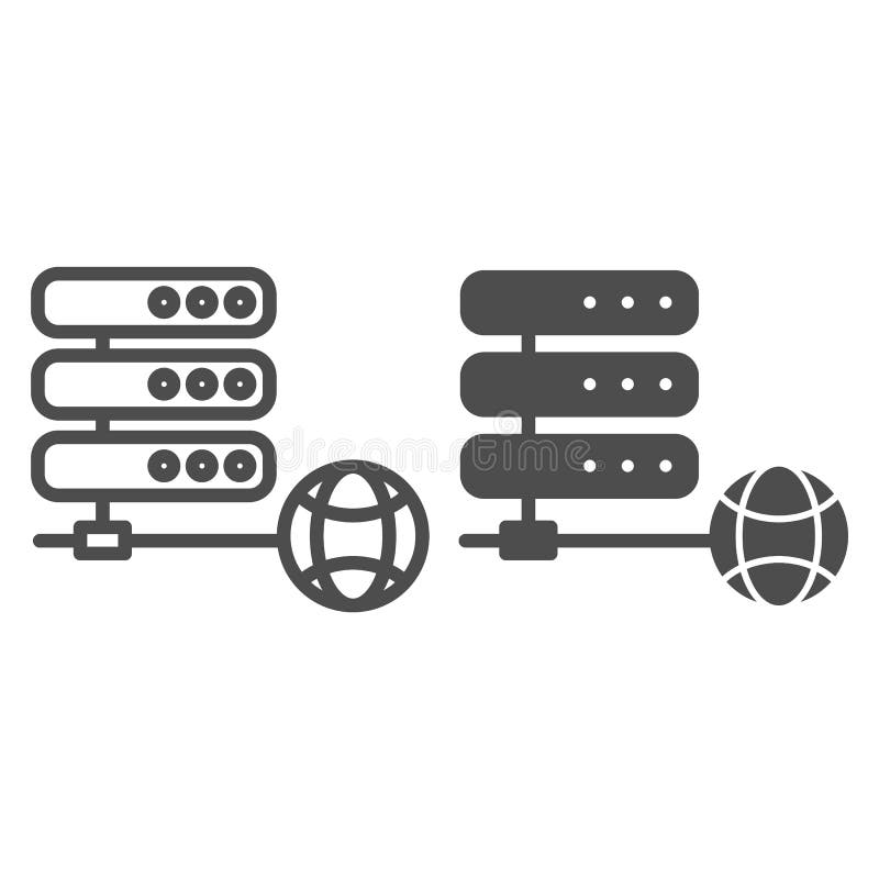 Server Line and Glyph Icon. Data Storage Vector Illustration Isolated ...