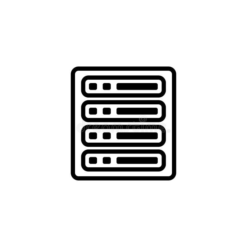 Server Line Red Icon on White Background. Red Flat Style Vector ...