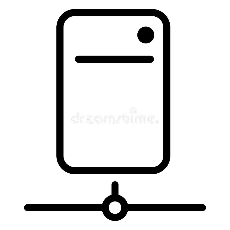 Server Line Icons Collection Host Node Machine Platform Computer System Nerk Vector And