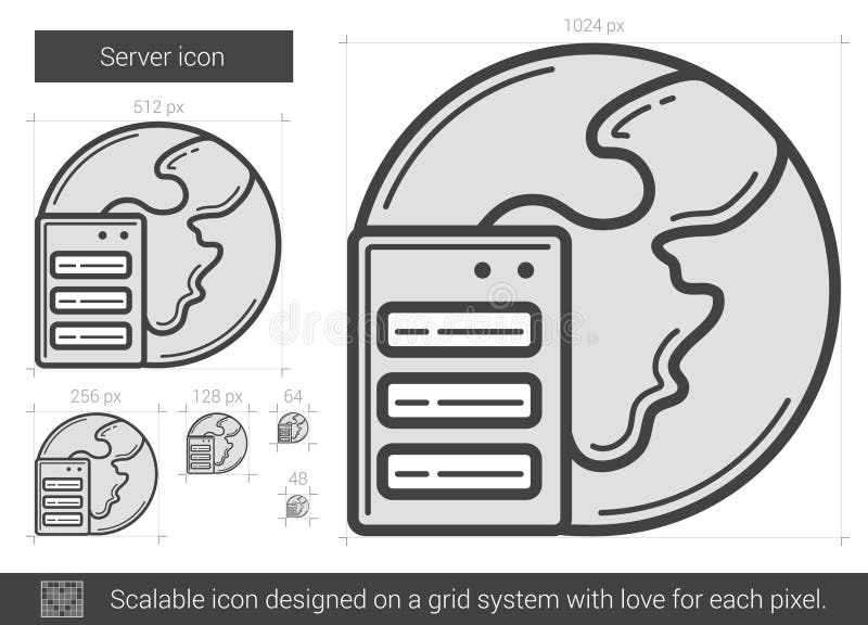 Server line icon. stock vector. Illustration of internet - 83310541